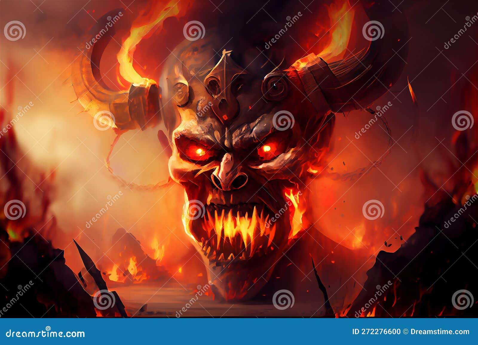 Angry devil with horn stock illustration. Illustration of abstract ...