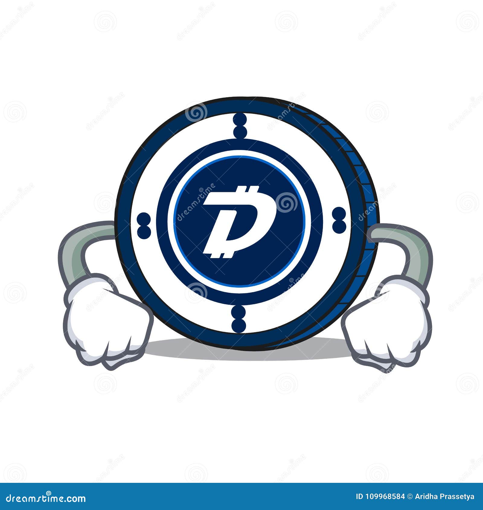 Angry Digibyte Coin Mascot Cartoon Editorial Stock Image - Illustration ...