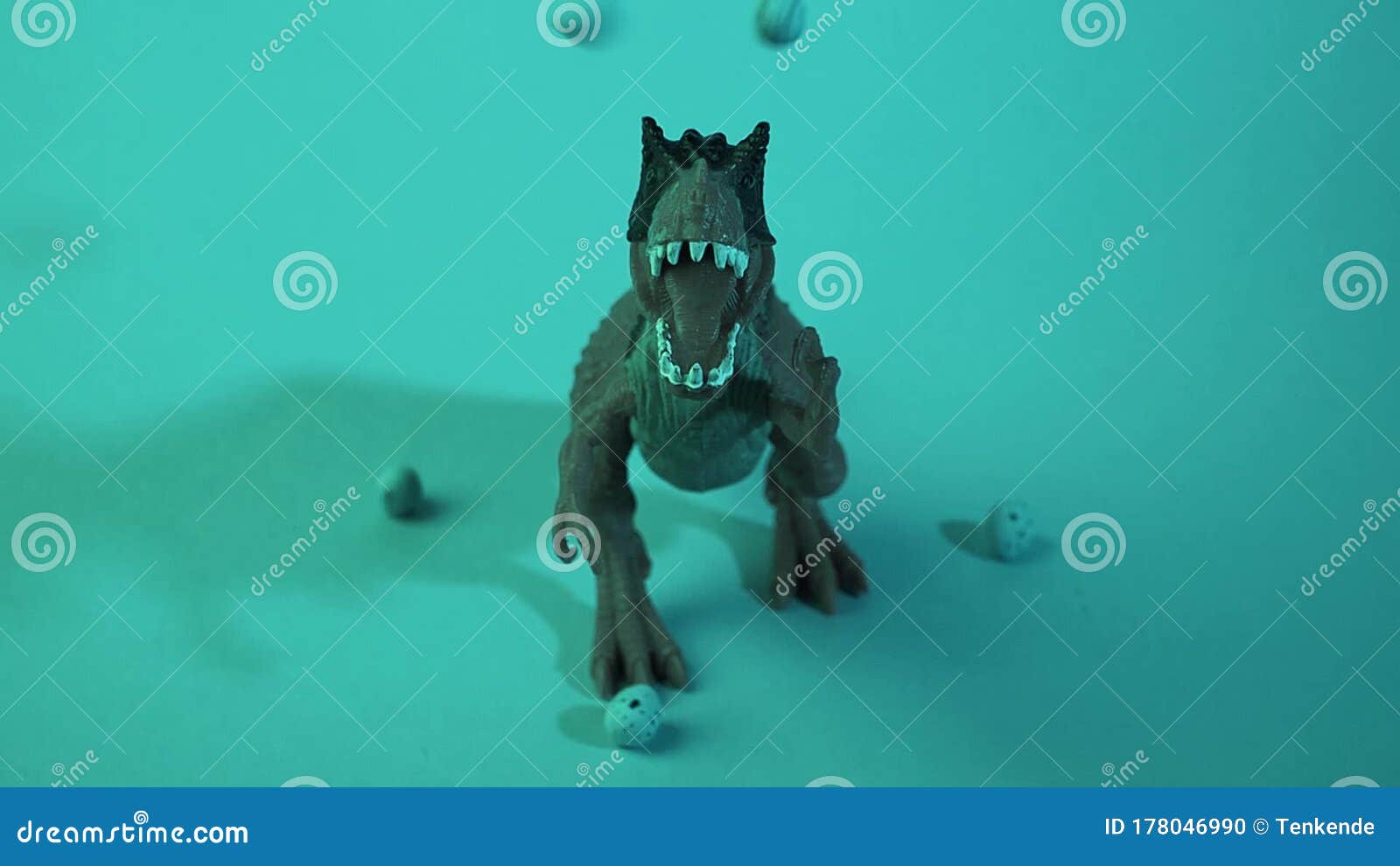 Angry Dinosaur Looking and Easter Eggs Falling Stock Footage - Video of ...