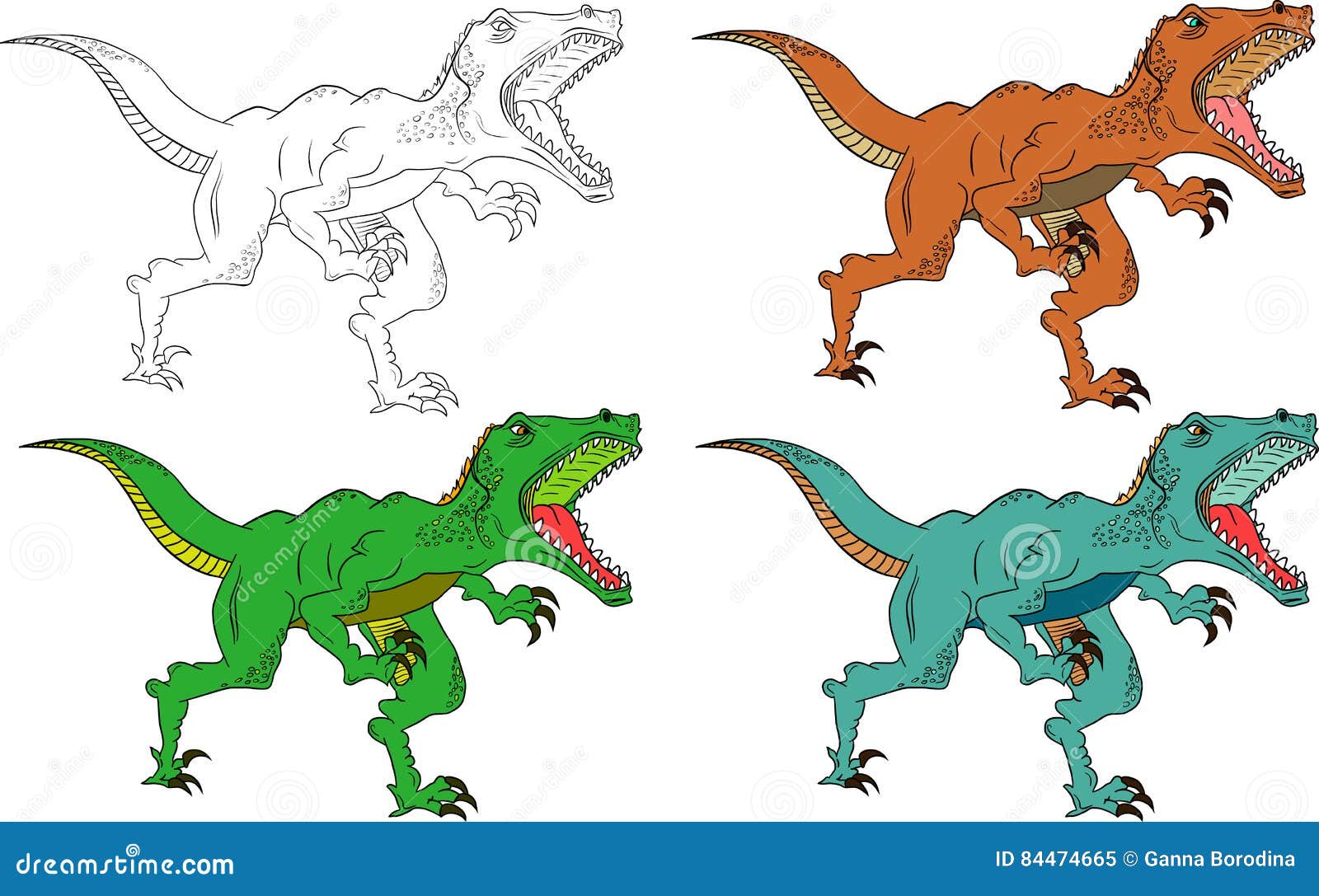 Angry dinosaur raptor stock illustration. Illustration of powerful ...