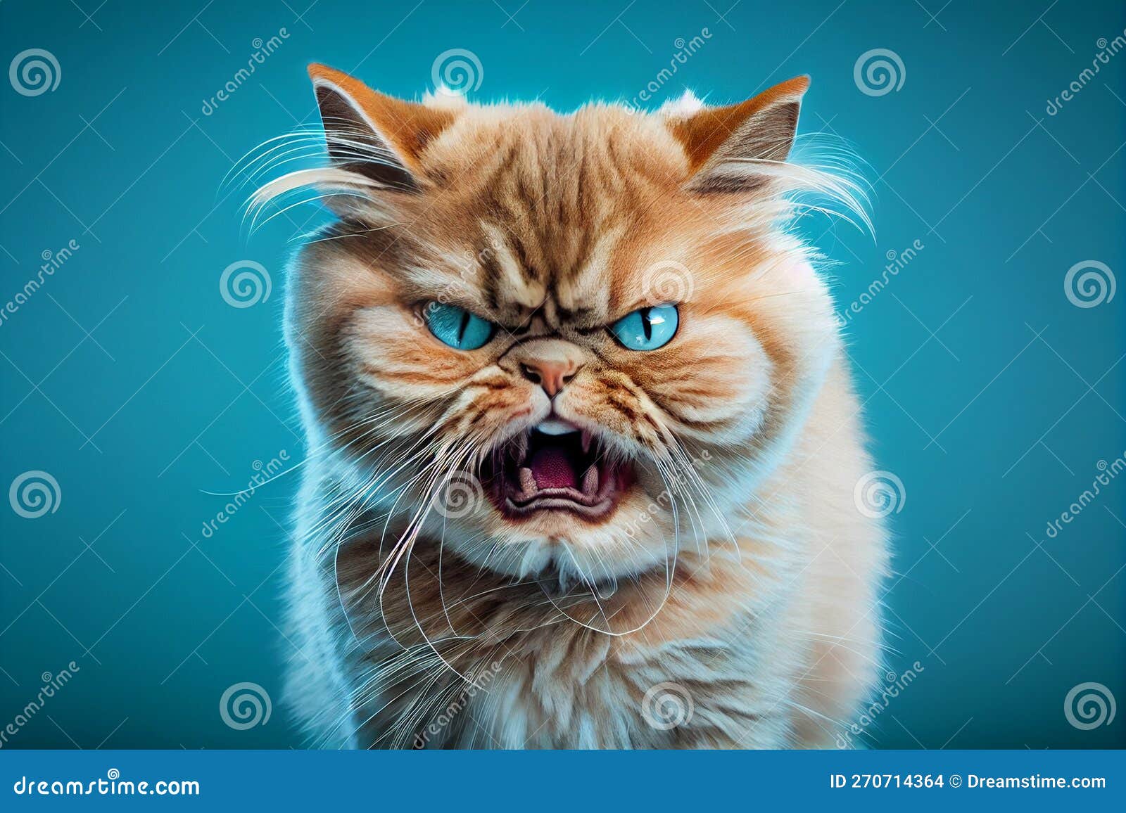 Angry Disgruntled Cat.generative Ai Stock Illustration - Illustration ...