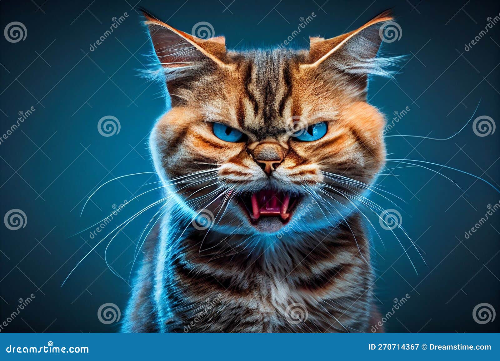 Angry Disgruntled Cat.generative Ai Stock Illustration - Illustration ...