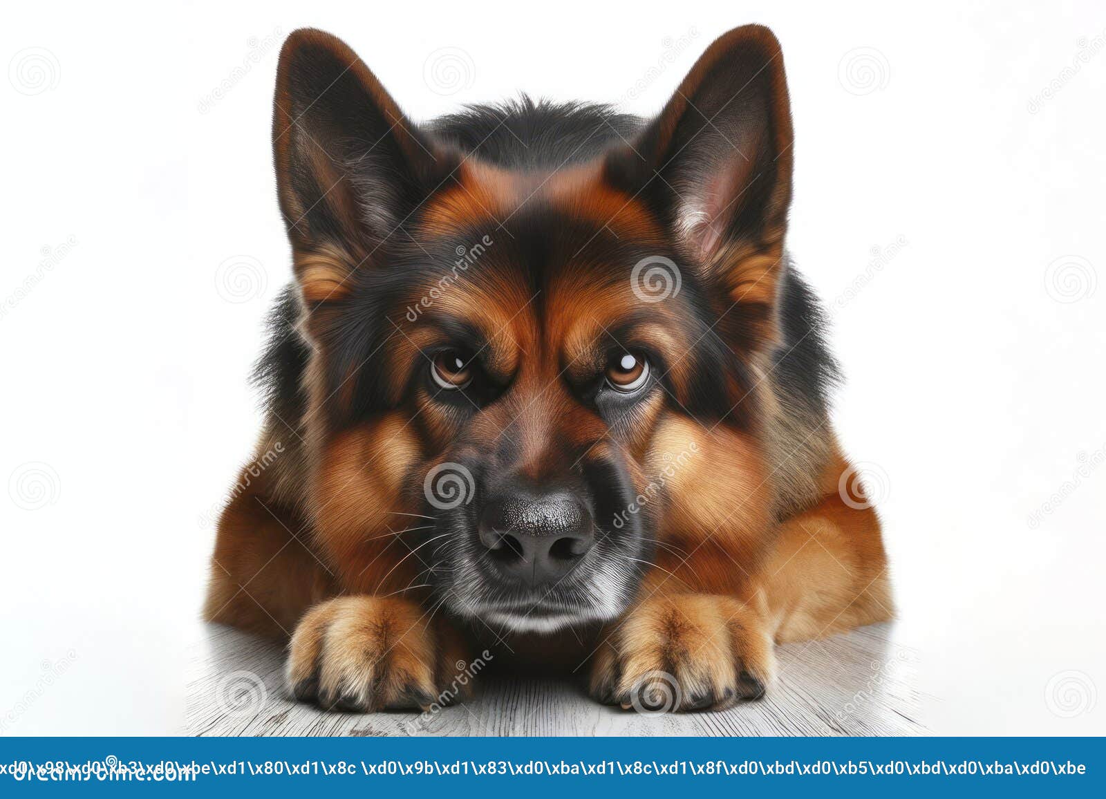 Angry Disgruntled German Shepherd Dog Isolated on White Background. Ai ...