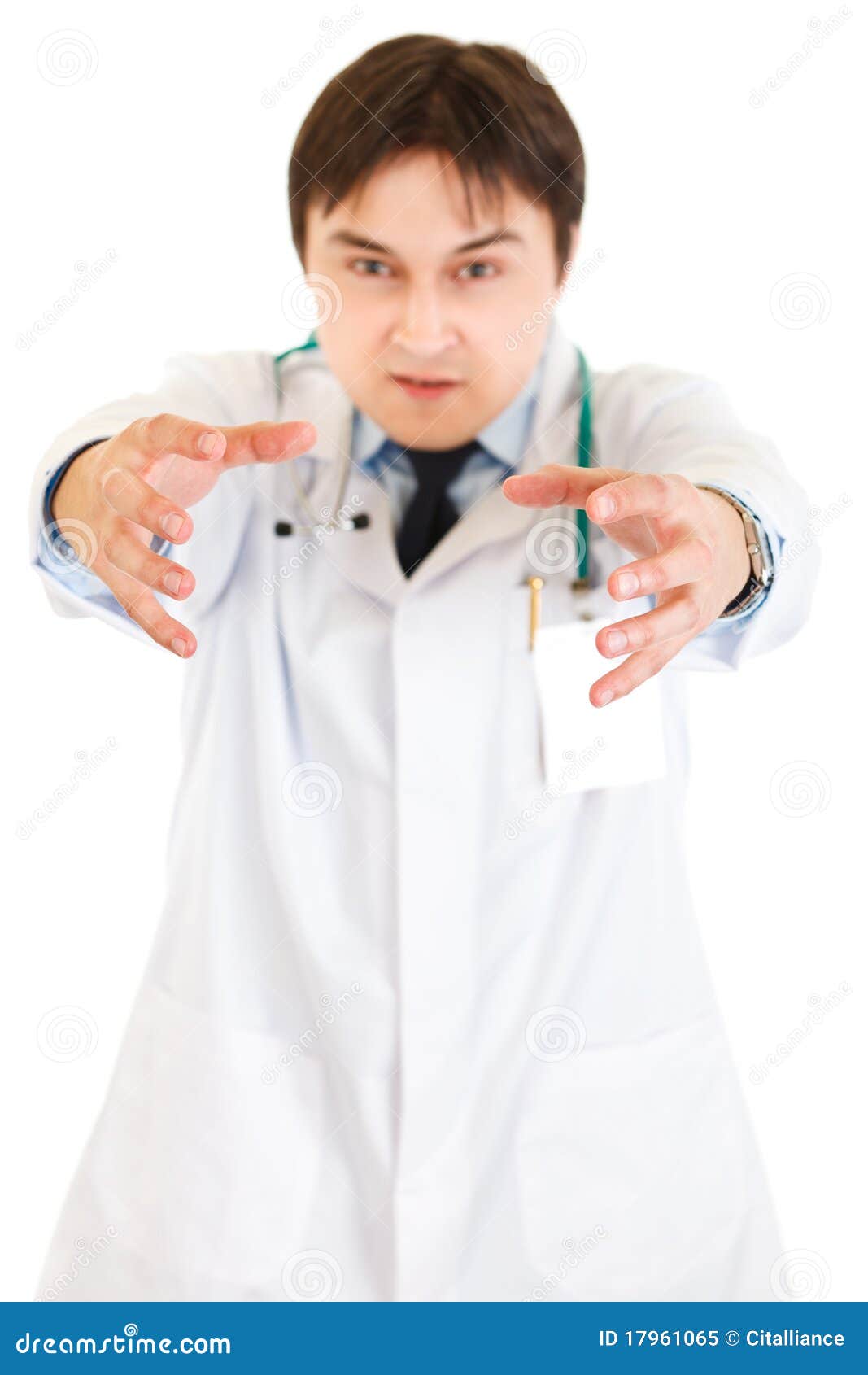 Angry Doctor With Stethoscope. Focus On Hands. Royalty Free Stock Photo ...
