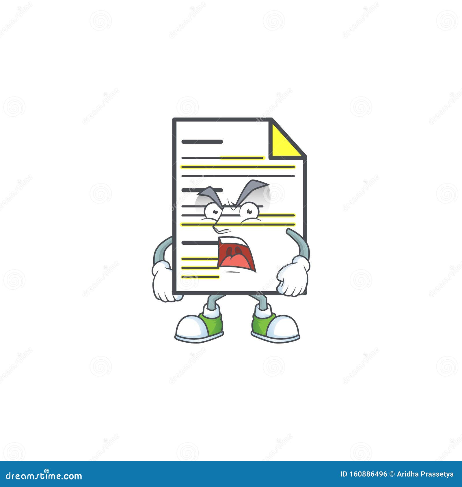 Angry Document Template with Cartoon Character Shape Stock Vector ...