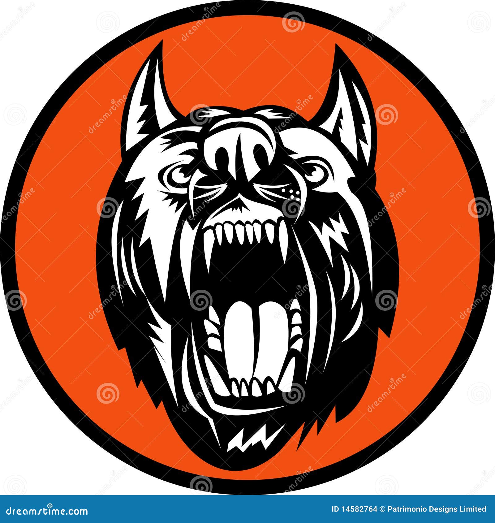 Angry Dog barking front stock illustration. Illustration of artwork ...