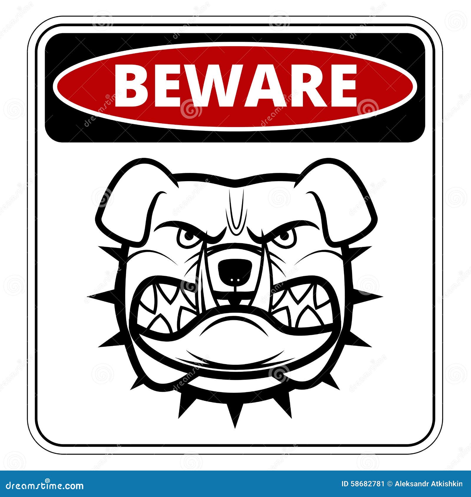 Angry dog stock vector. Illustration of forbidden, restricted - 58682781
