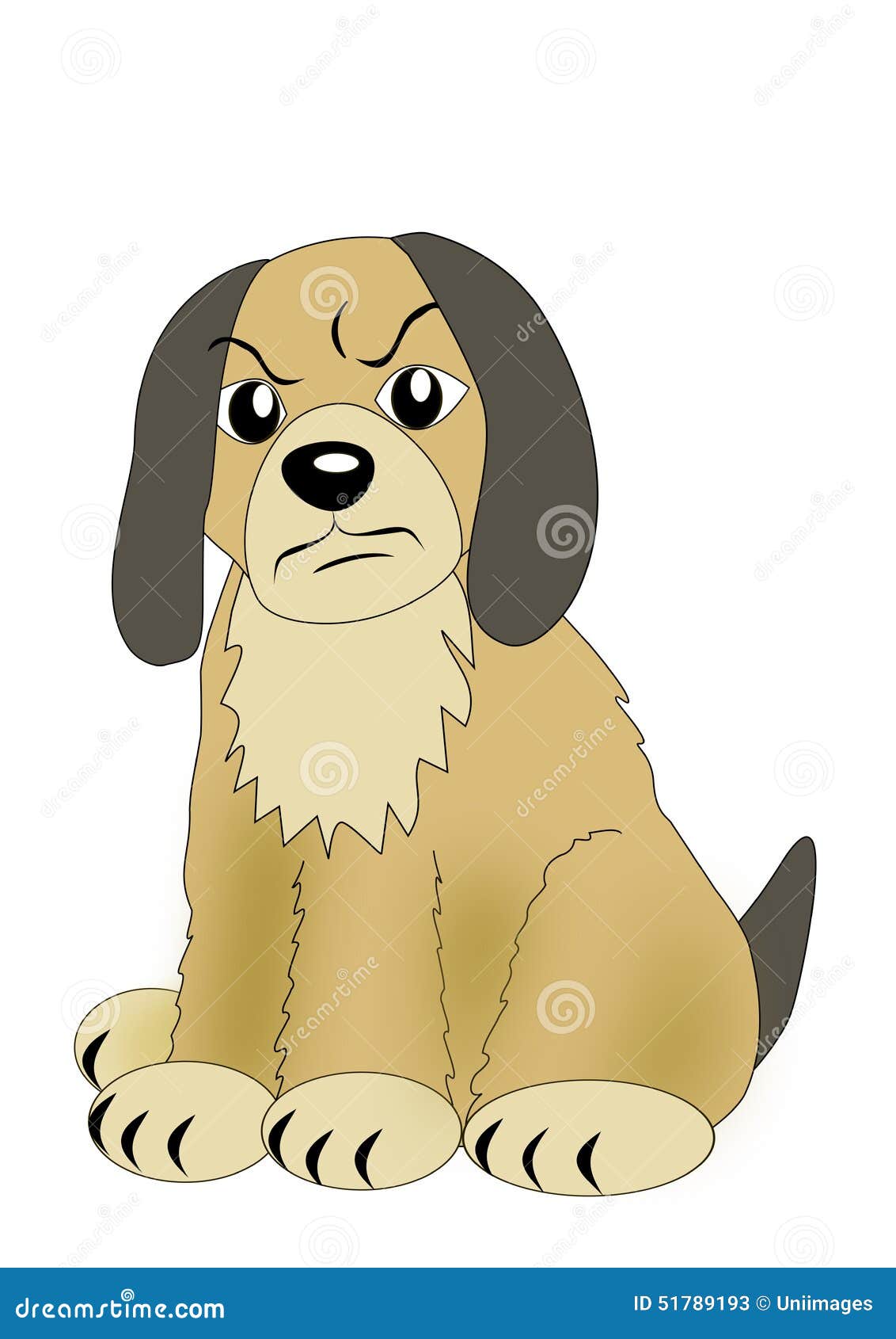 Angry Dog stock illustration. Illustration of brown, humorous - 51789193