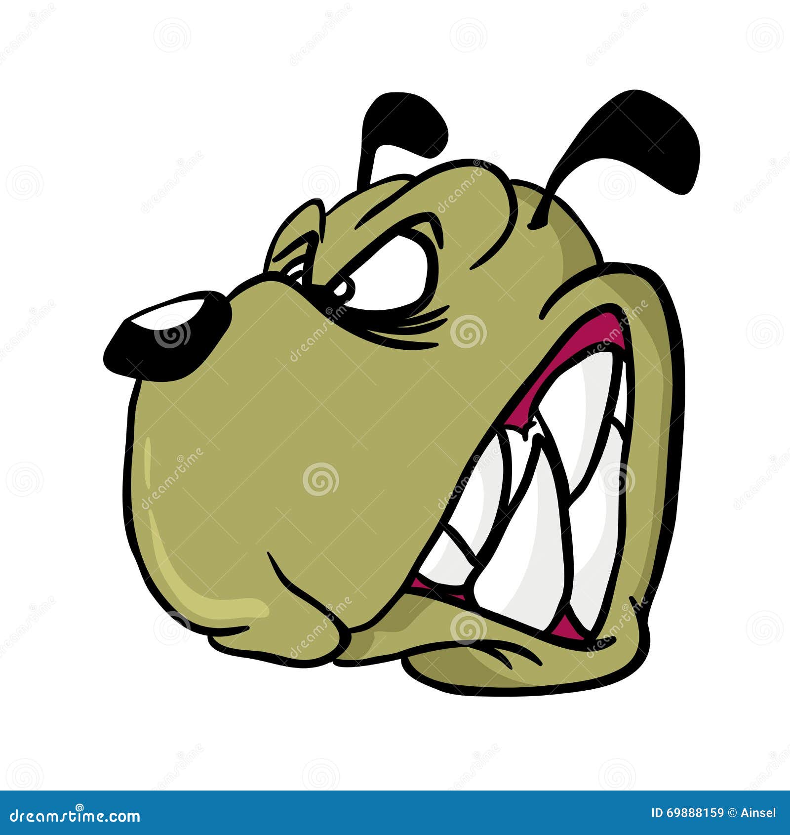 Angry dog stock vector. Illustration of head, brown, guardian - 69888159