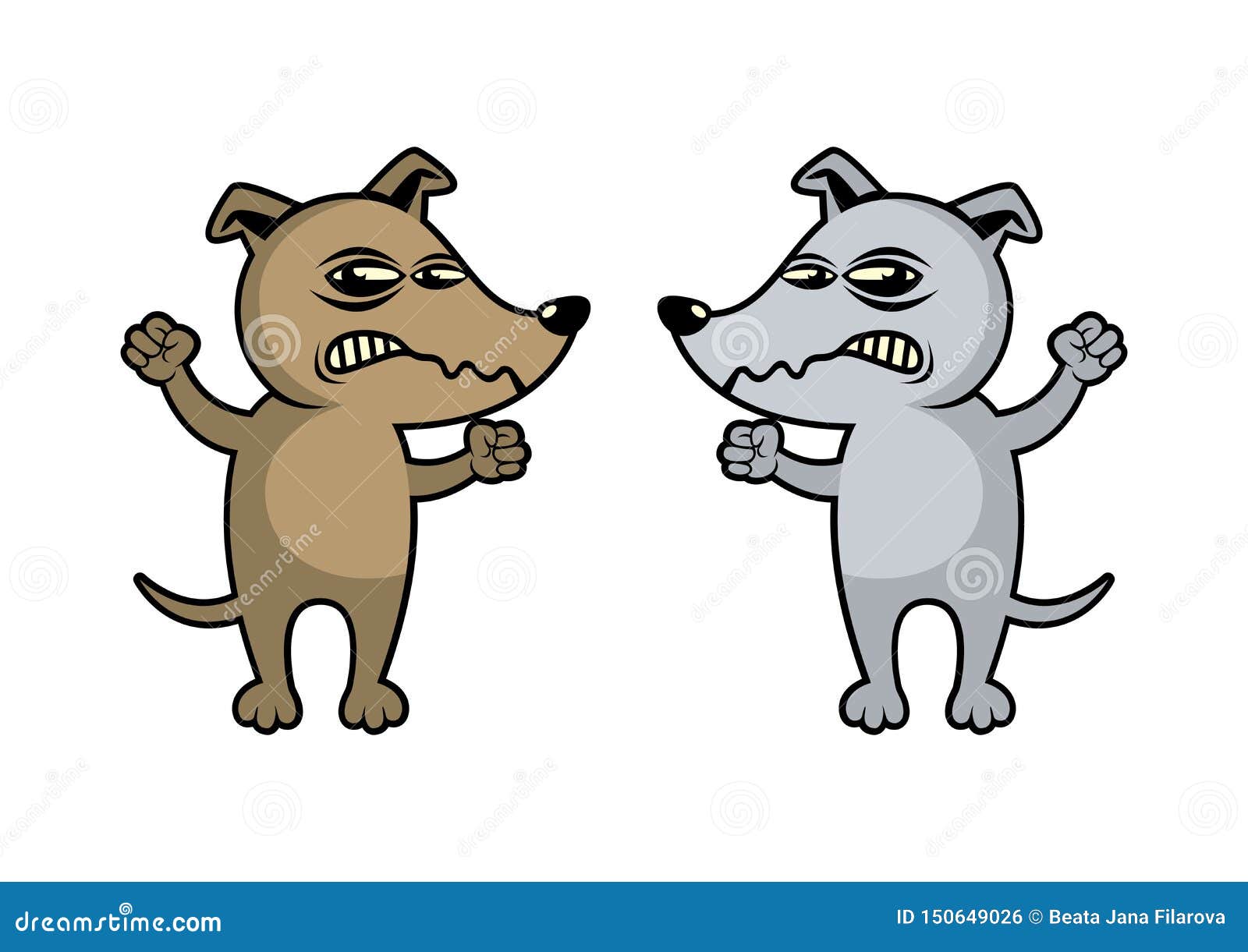 Two Angry Dogs Vector Illustration Stock Vector - Illustration of ...