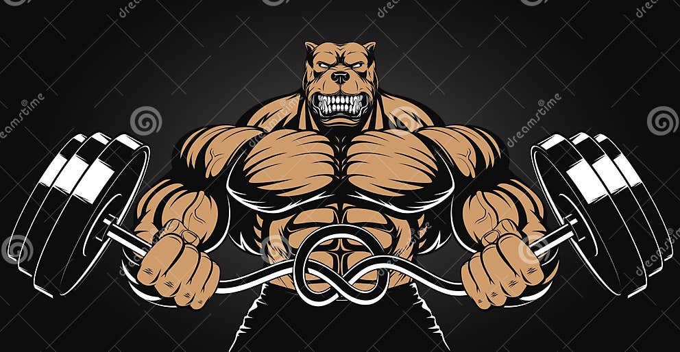 Angry dog stock vector. Illustration of muscular, nature - 56033253