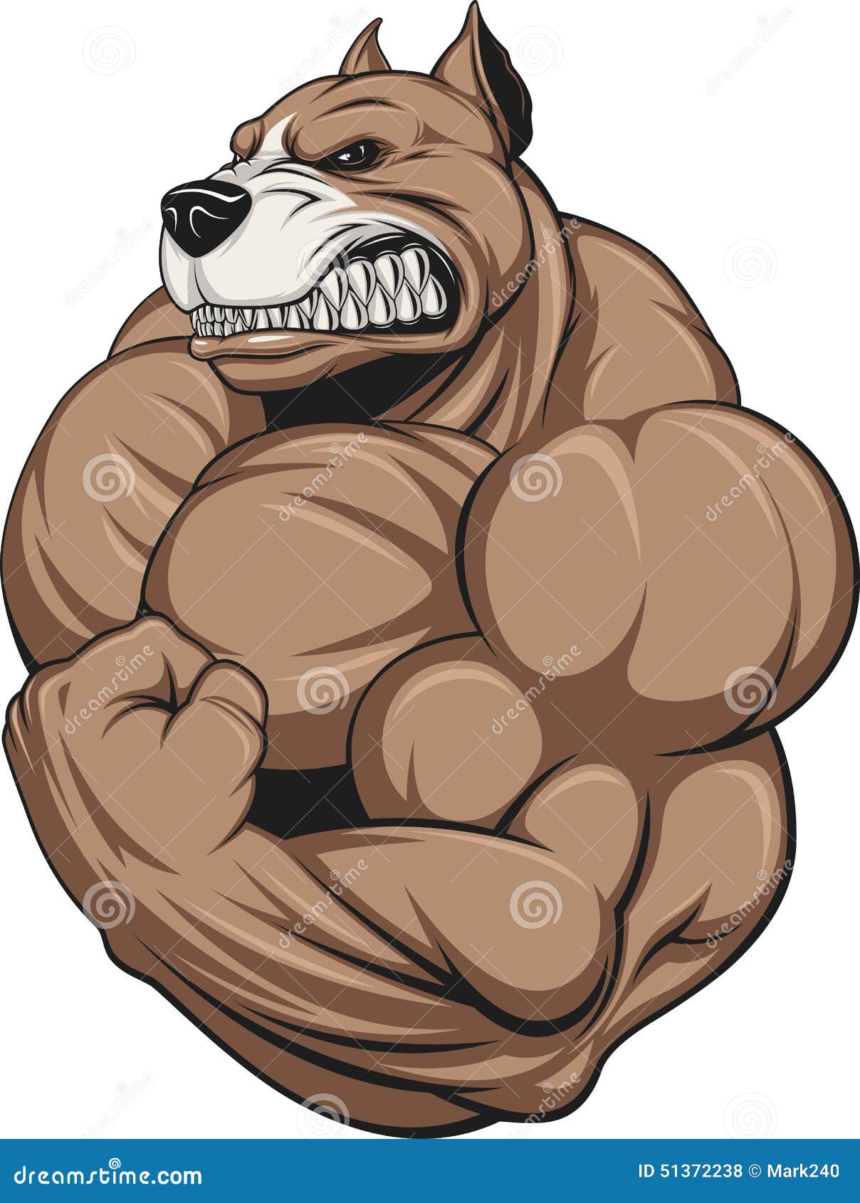 Angry dog stock vector. Illustration of bodybuilding - 51372238