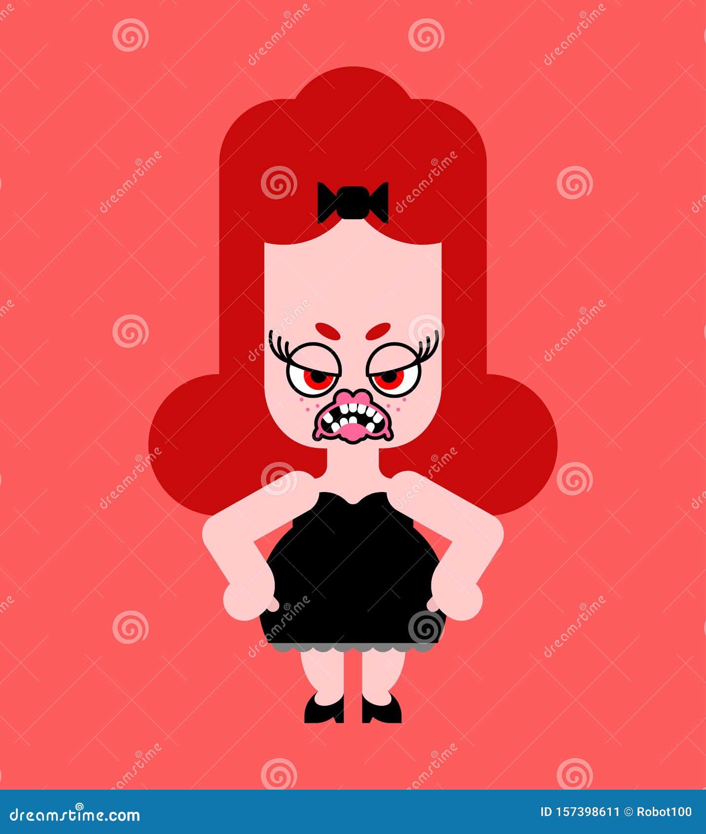 Angry Doll Isolated. Grumpy Puppet Stock Vector - Illustration of ...