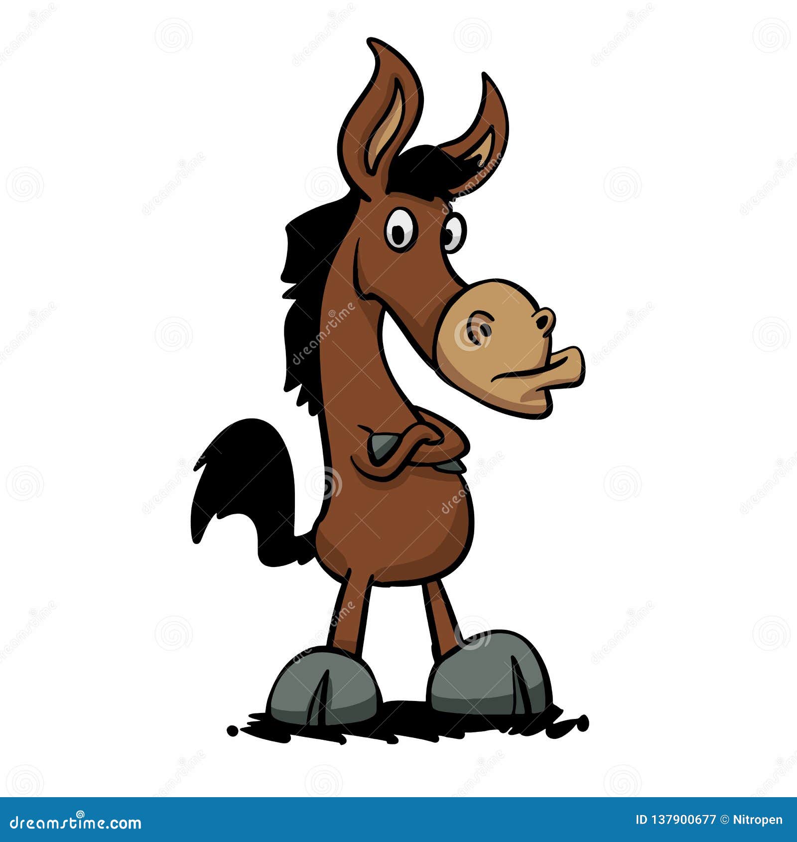 Angry donkey - stupid mule stock vector. Illustration of mule - 137900677