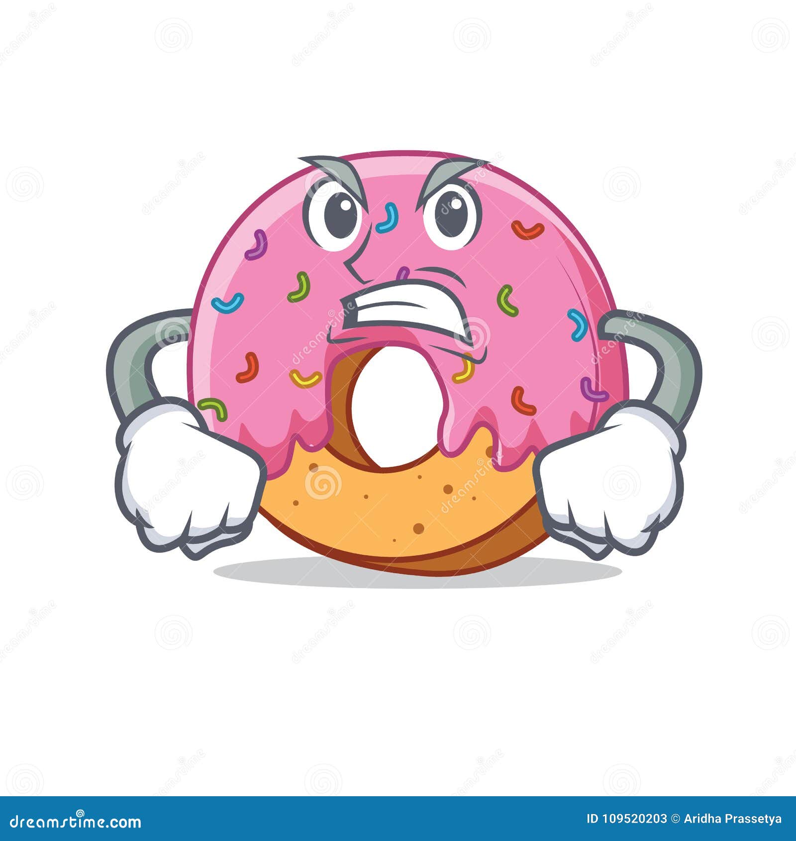 Angry Donut Mascot Cartoon Style Stock Vector - Illustration of furious ...