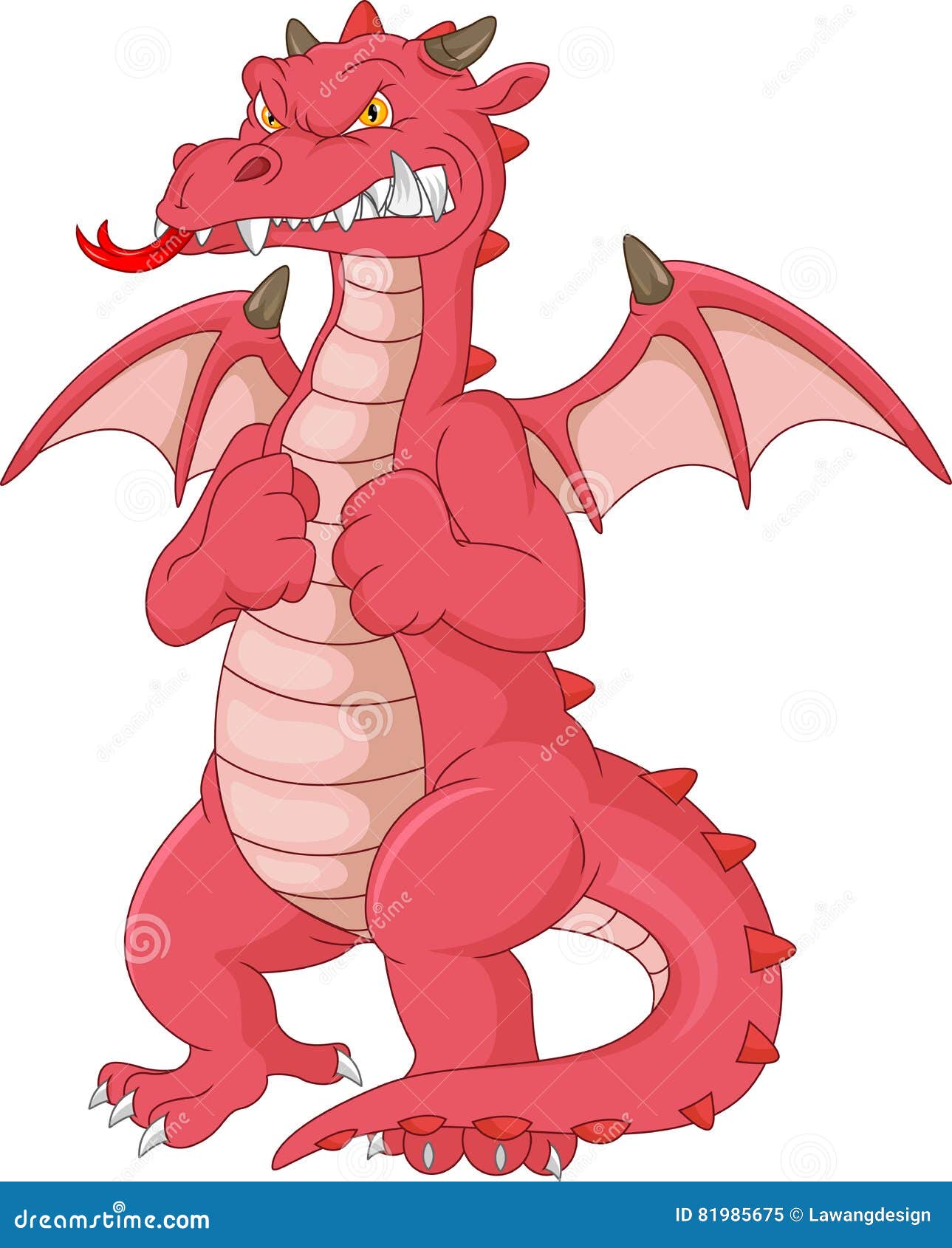 Angry dragon cartoon stock vector. Illustration of presenting - 81985675