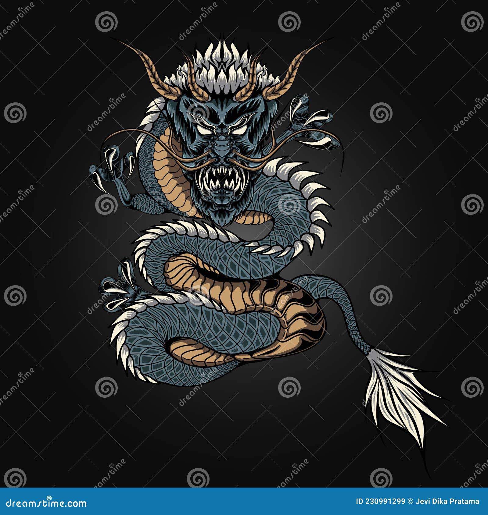 Angry Dragon Illustration Vector Stock Vector - Illustration of reptile ...