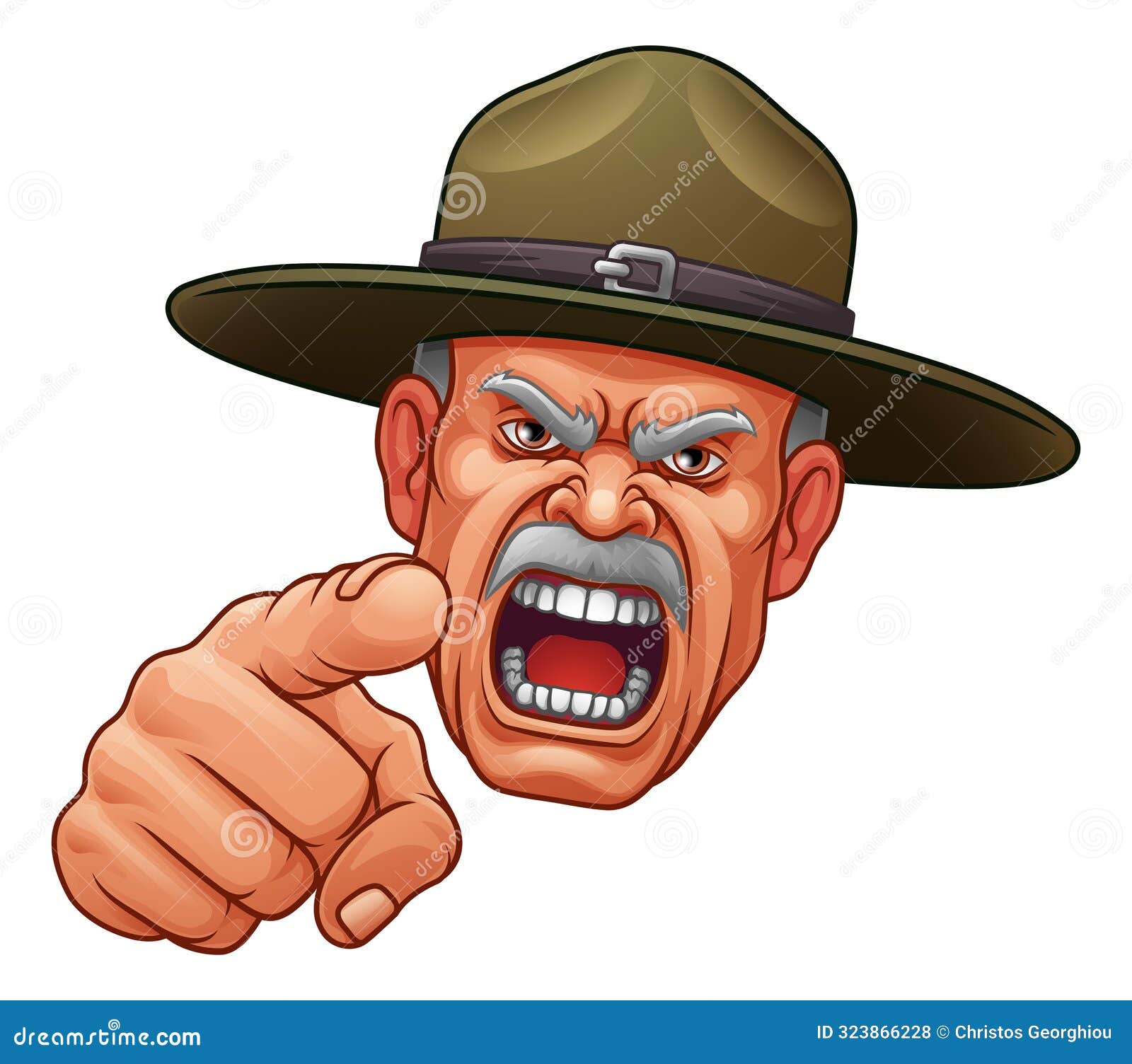 Drill Instructor Sergeant Bootcamp Army Soldier Stock Vector ...