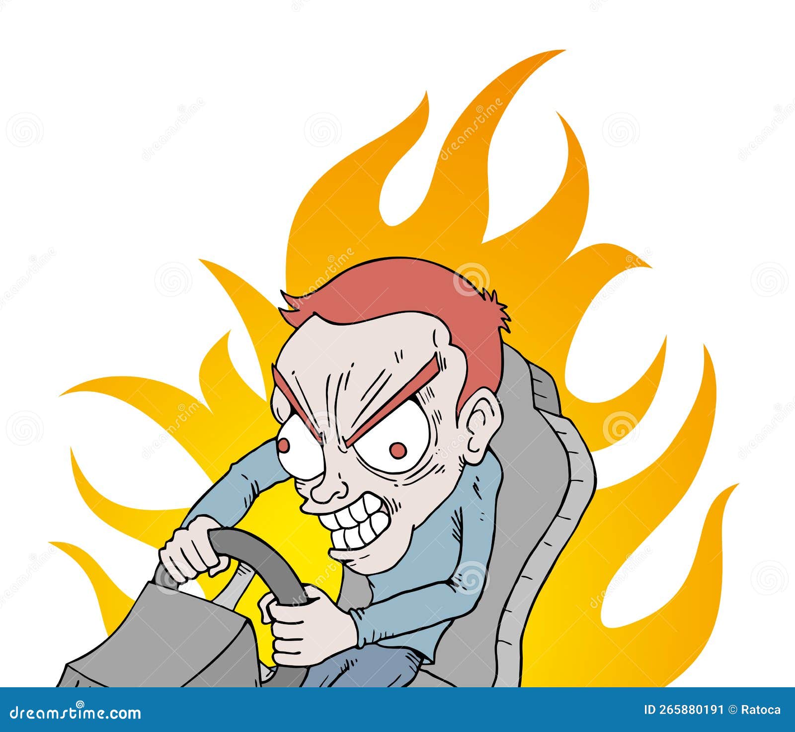 Angry driver illustration stock vector. Illustration of cool - 265880191