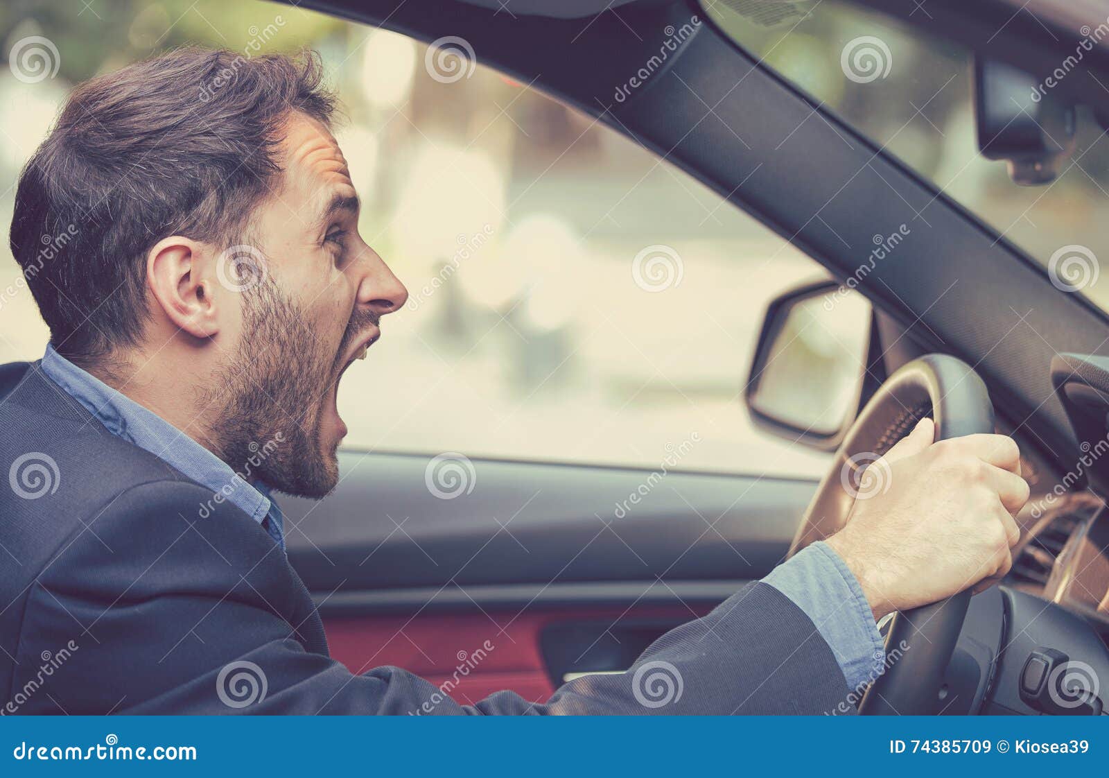 Angry Driver. Negative Human Emotions Face Expression Stock Image ...