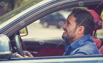 Angry Driver. Negative Human Emotions Face Expression Stock Image ...