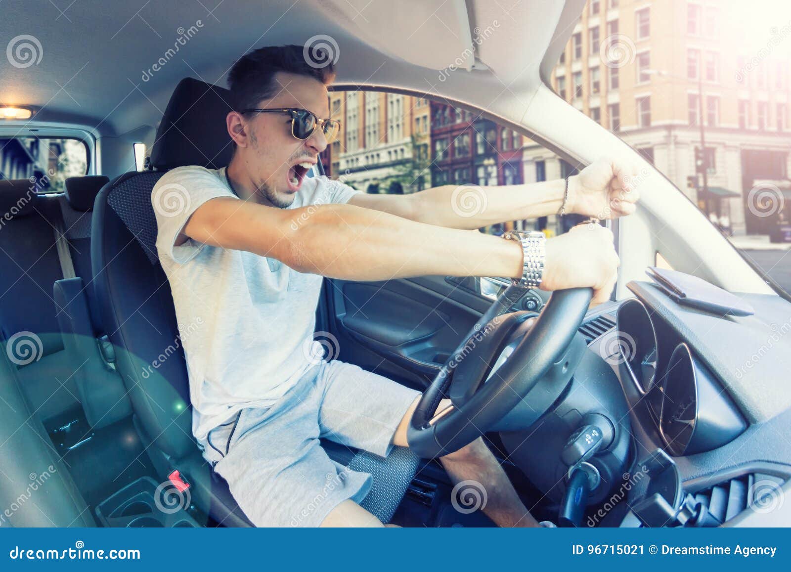 Angry Driver stock image. Image of angry, drive, interior - 96715021