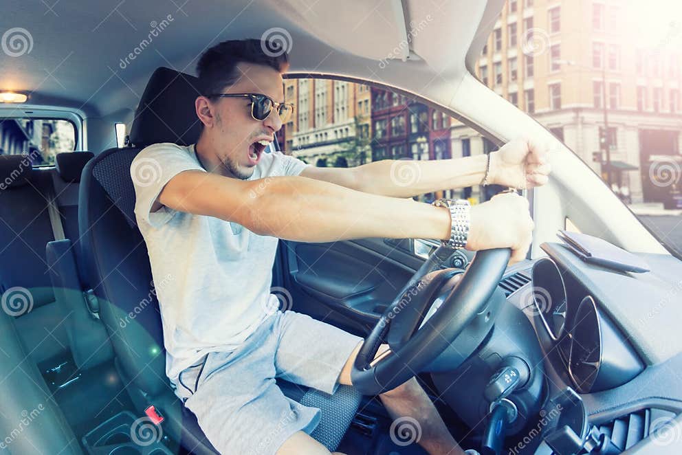 Angry Driver stock image. Image of angry, drive, interior - 96715021