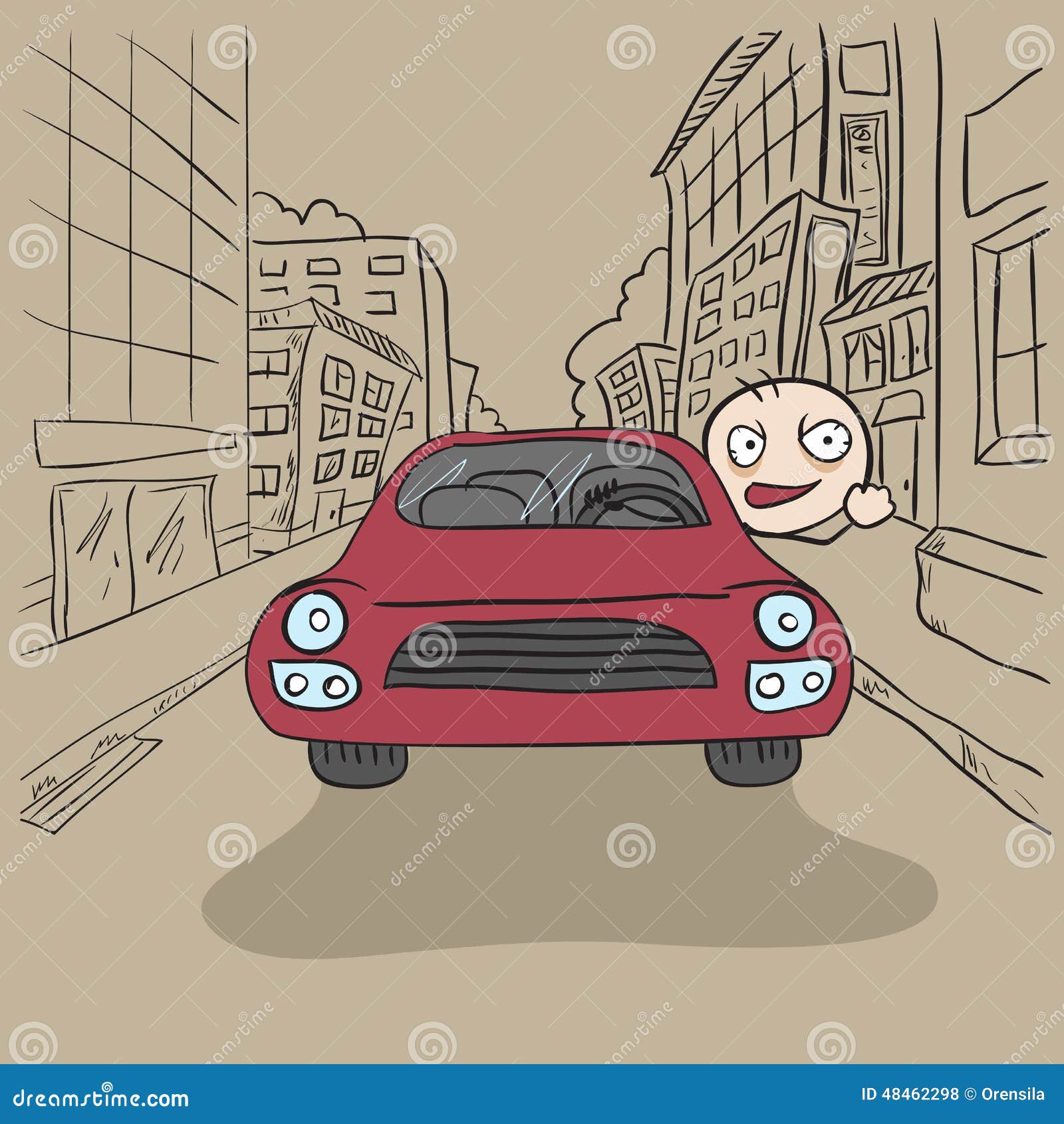 The Angry Driver Shows a Fist Stock Vector - Illustration of emotional ...