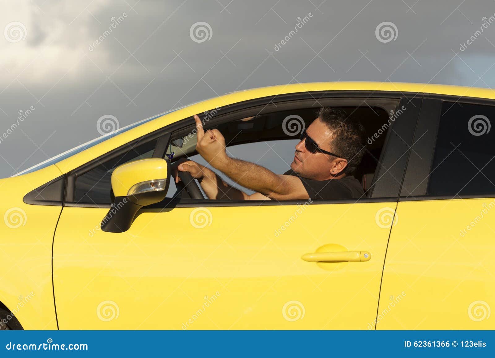 Angry Driver stock photo. Image of idiot, male, gesture - 62361366