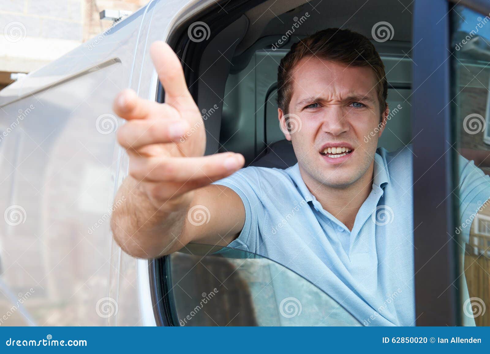 Angry Driver in Van stock photo. Image of horizontal - 62850020