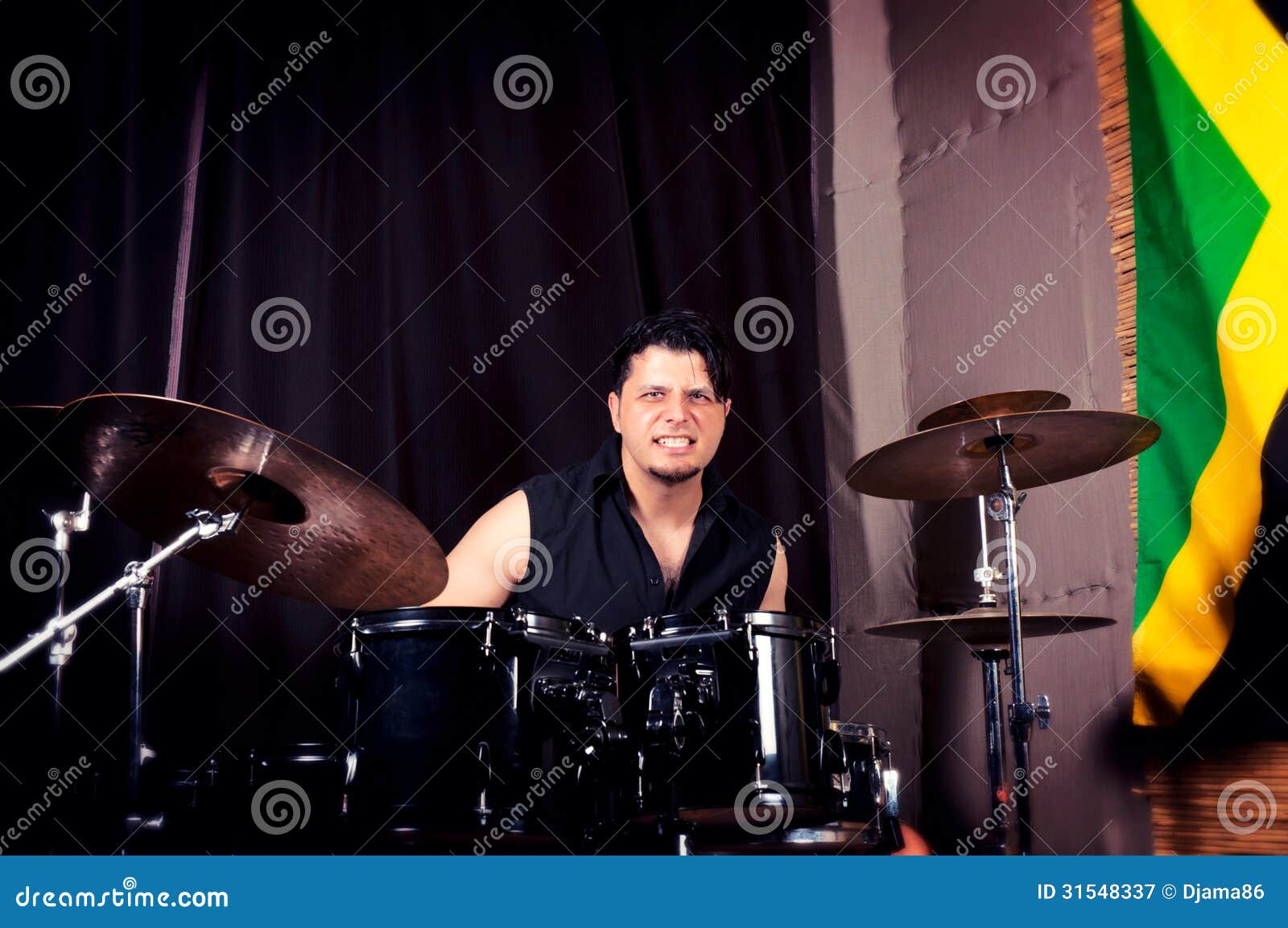 Angry drummer stock image. Image of electricity, drum - 31548337