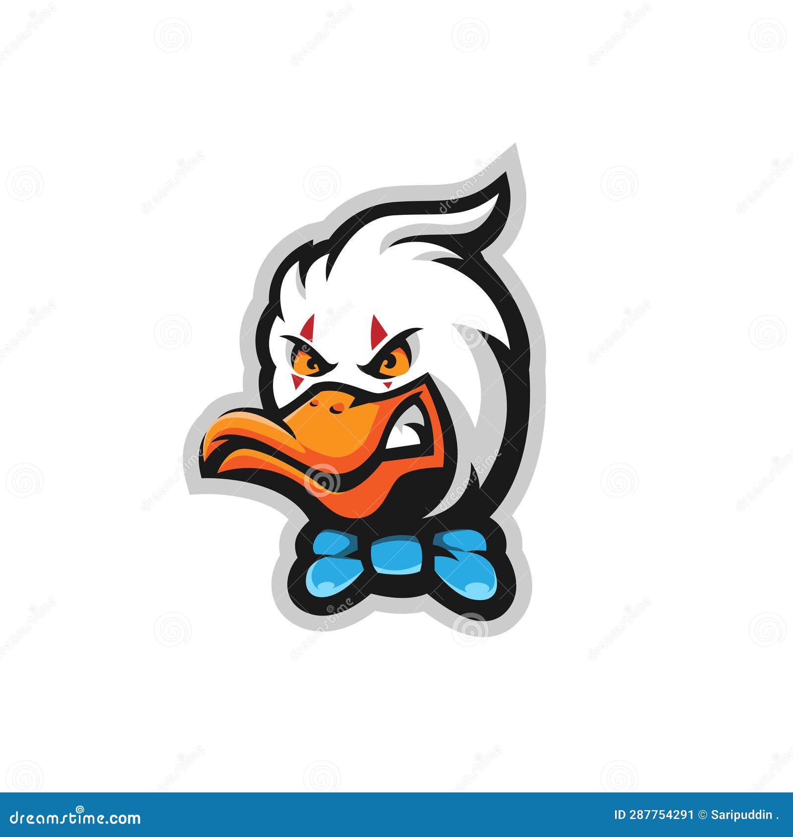 Angry Duck stock illustration. Illustration of character - 287754291