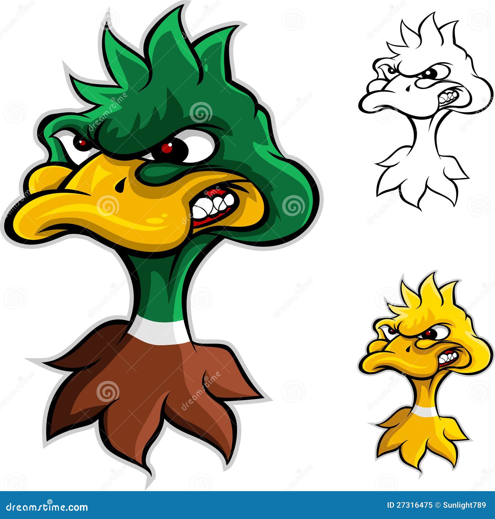 Angry Duck Head Cartoon | CartoonDealer.com #27316475