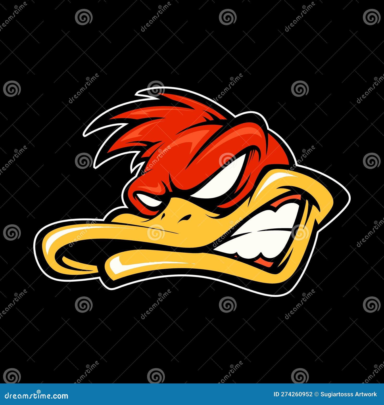 Angry duck head logo stock vector. Illustration of aggressive - 274260952