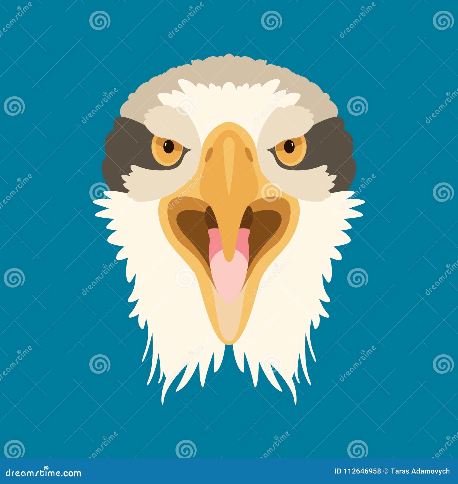 Angry Eagle Head Face Vector Illustration Flat Stock Vector ...