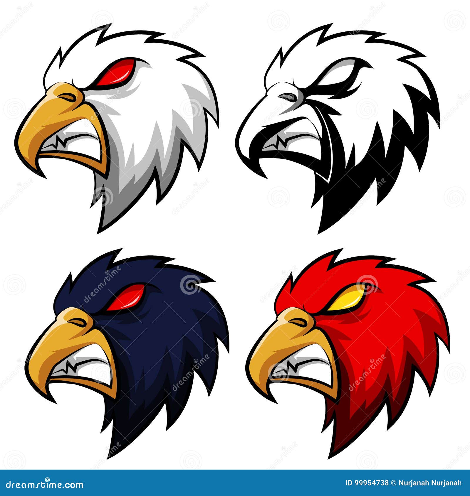 Angry Eagle Head Mascot stock vector. Illustration of round - 99954738