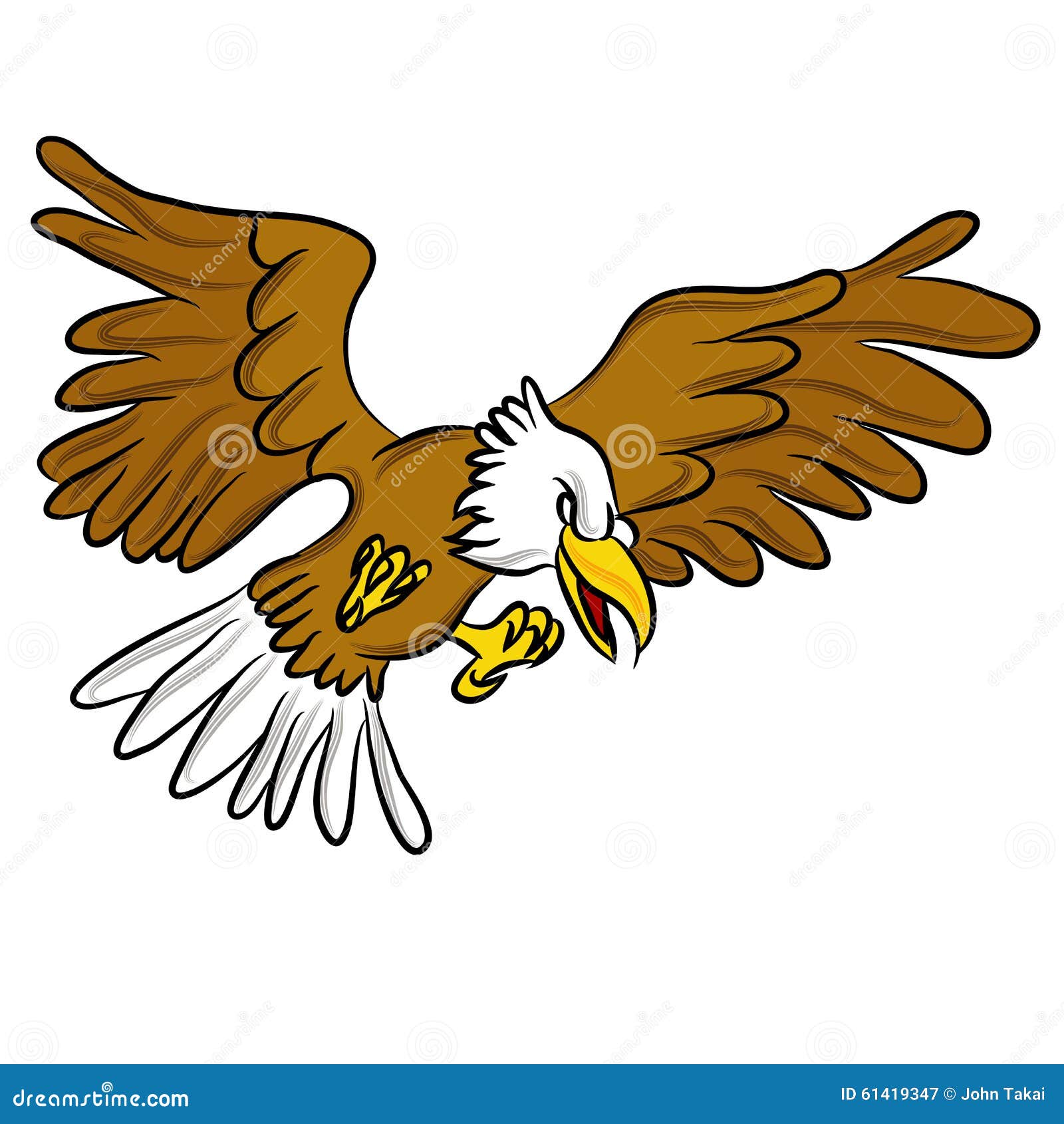 Angry Eagle Logo. Vicious Face Vector Illustration With Line Art Style ...