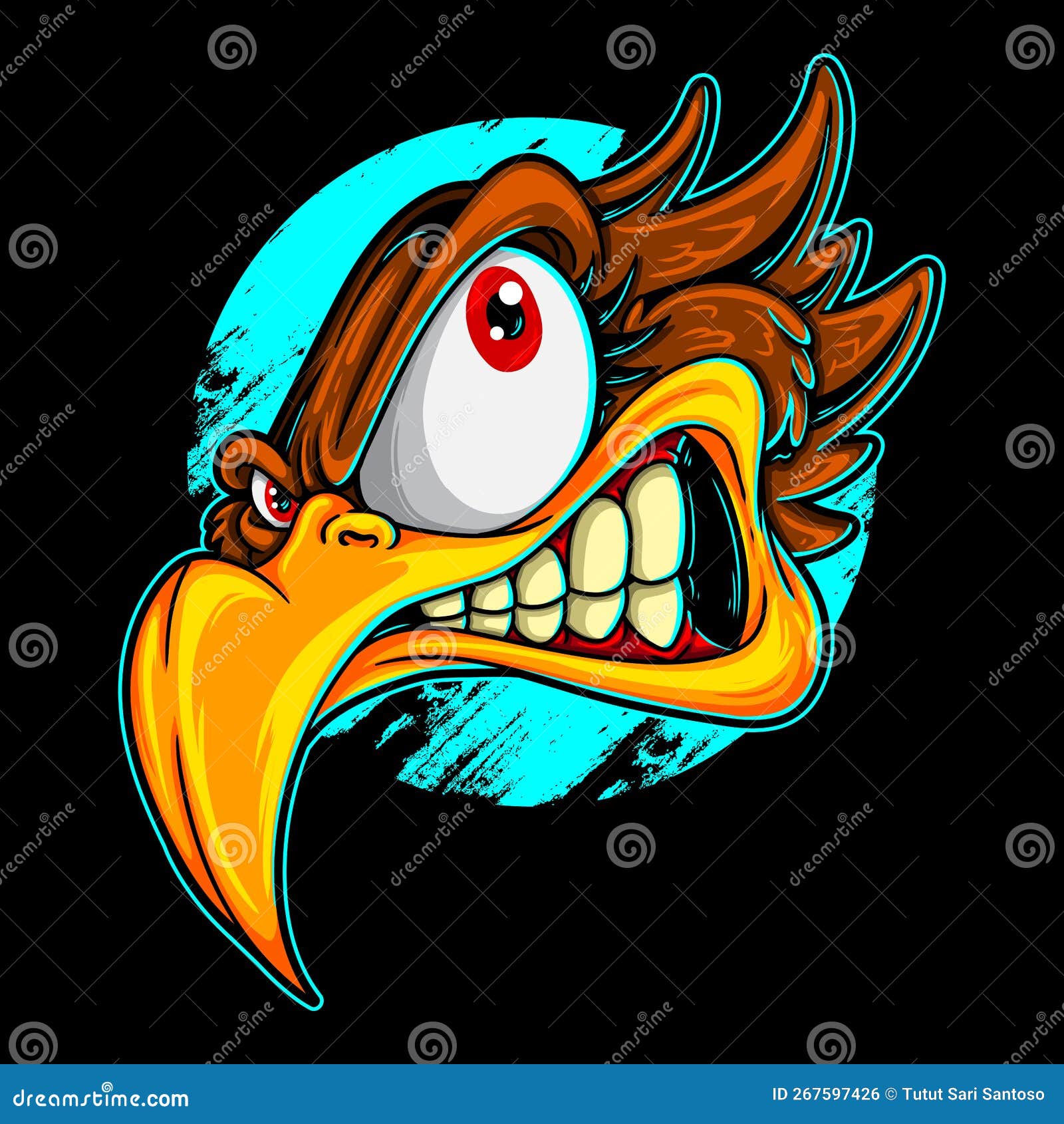 Angry eagle stock vector. Illustration of cartoon, design - 267597426