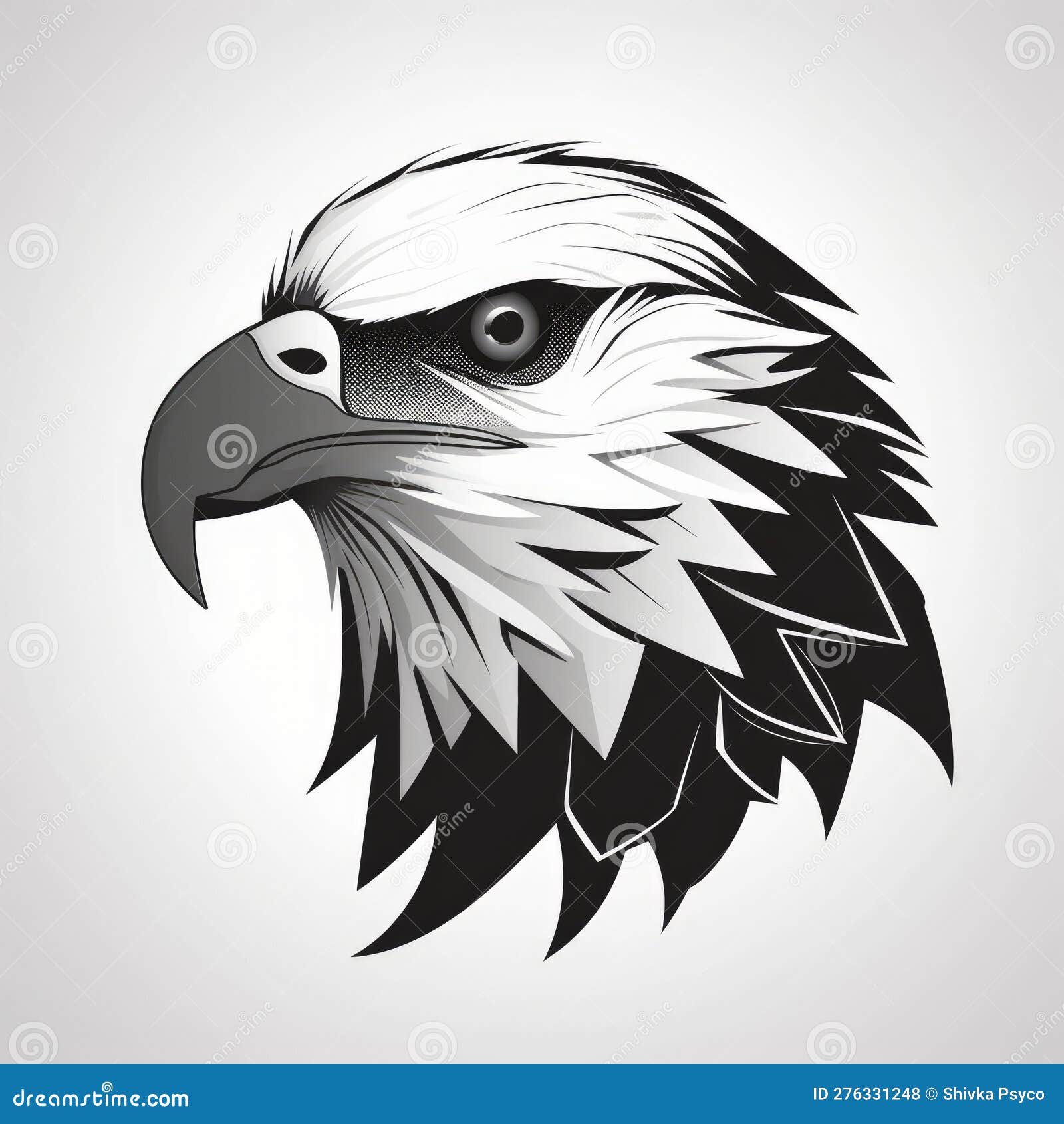 Angry Eagle Vector on White Background Generative AI Stock Illustration ...
