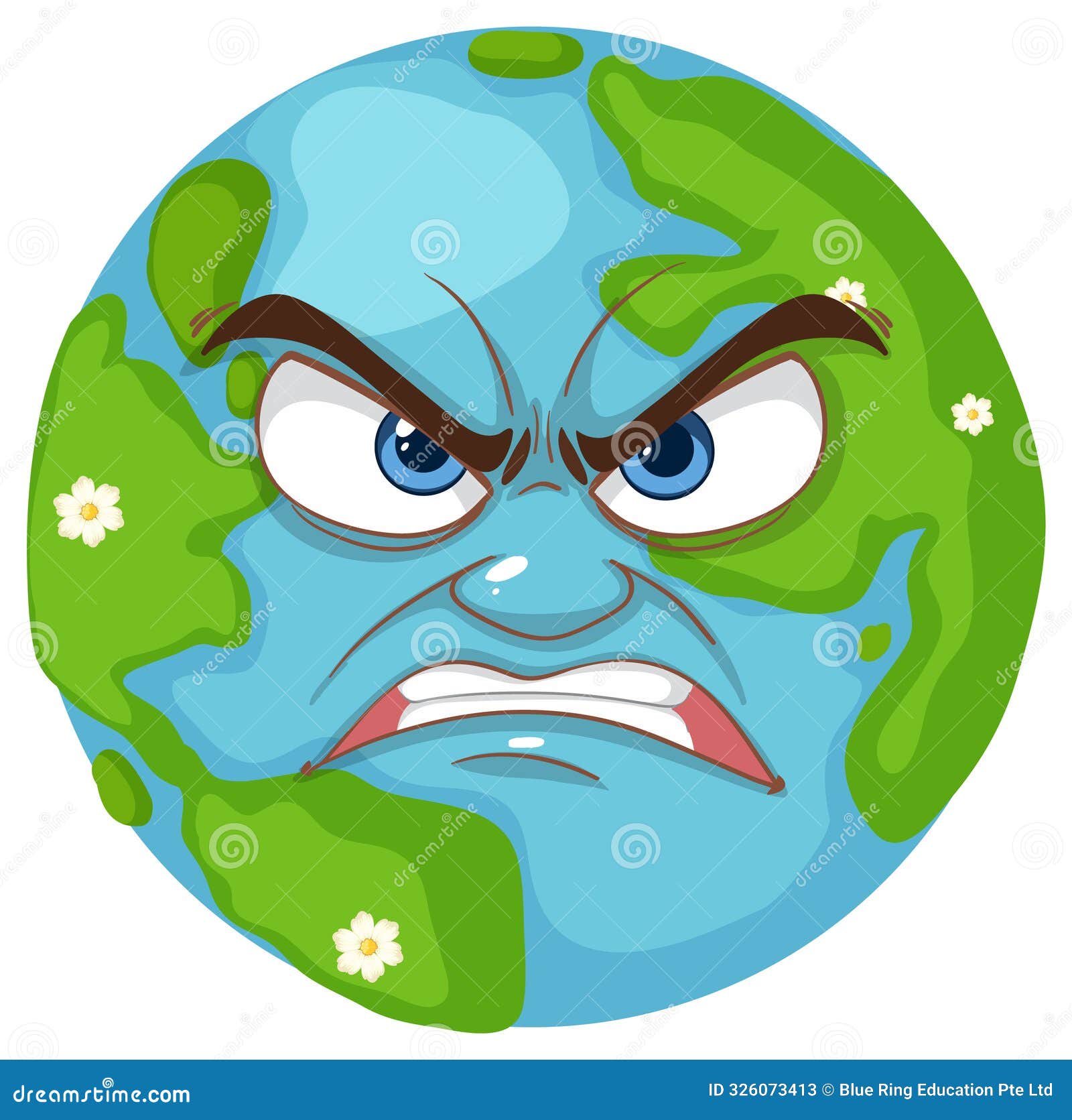 Angry Earth Mascot Isolated Cartoon In Flat Style | CartoonDealer.com ...