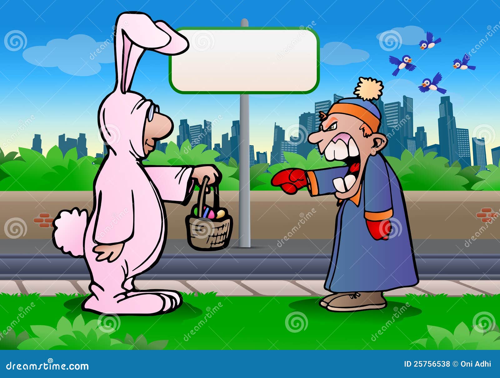 Angry at easter bunny stock illustration. Illustration of cute - 25756538