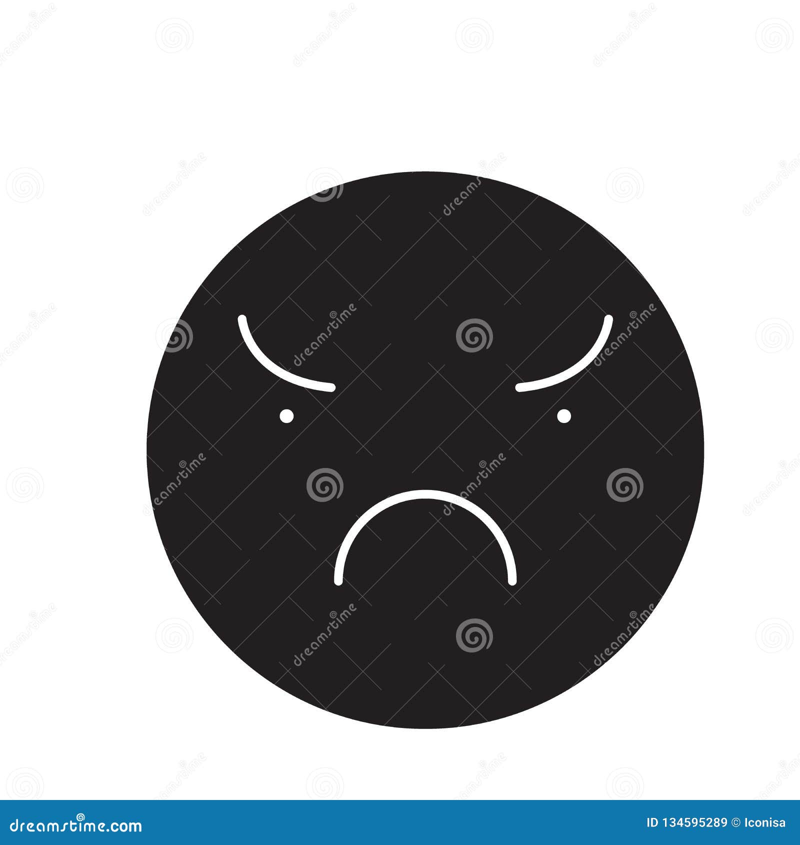Angry Emoji Black Vector Concept Icon Angry Emoji Flat Illustration