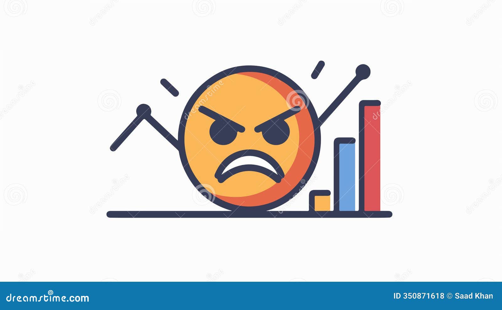 Angry Emoji Face Outline Graph Vector Icon Stock Illustration ...