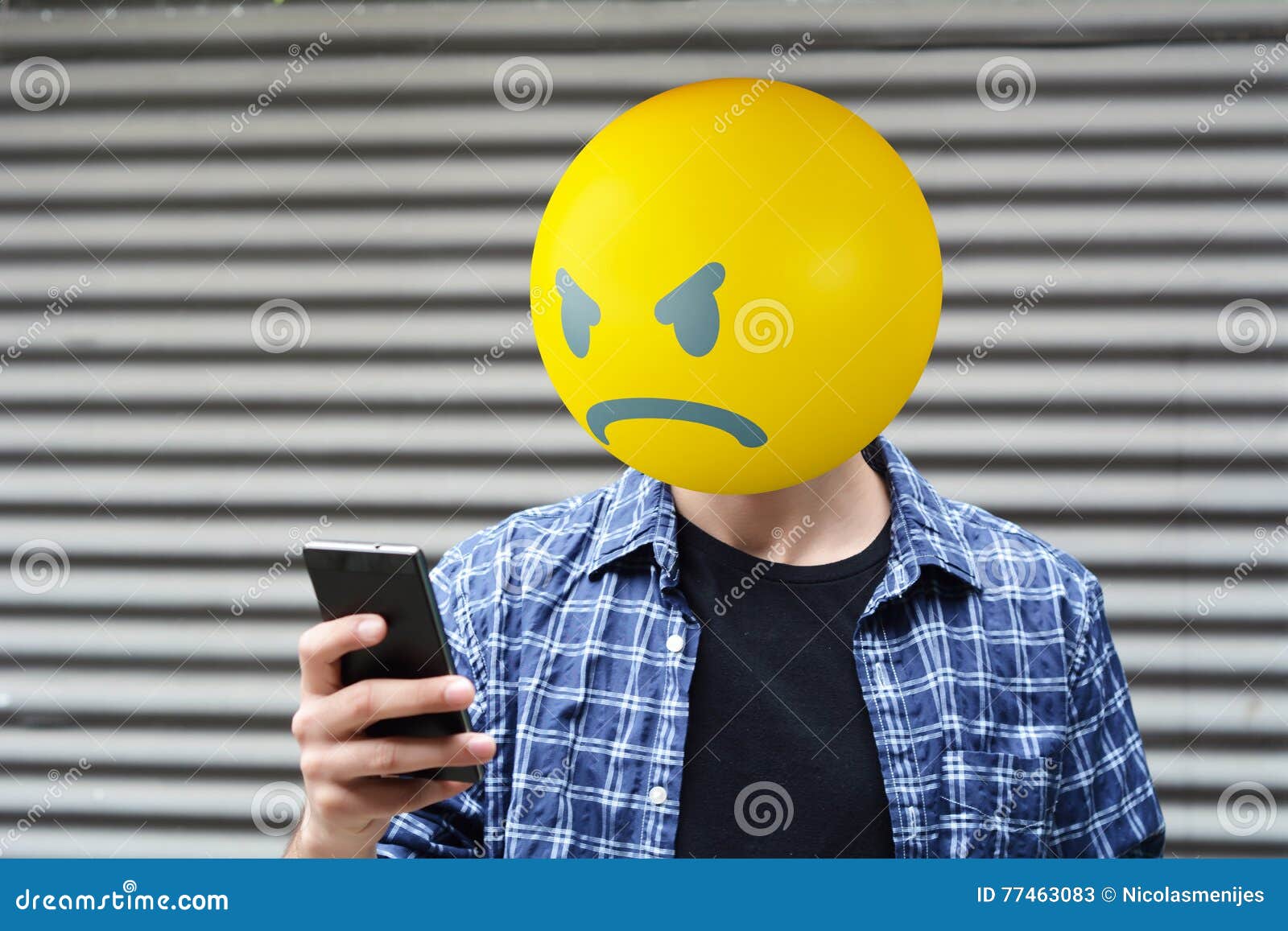 Angry emoji head man stock image. Image of outdoor, business - 77463083