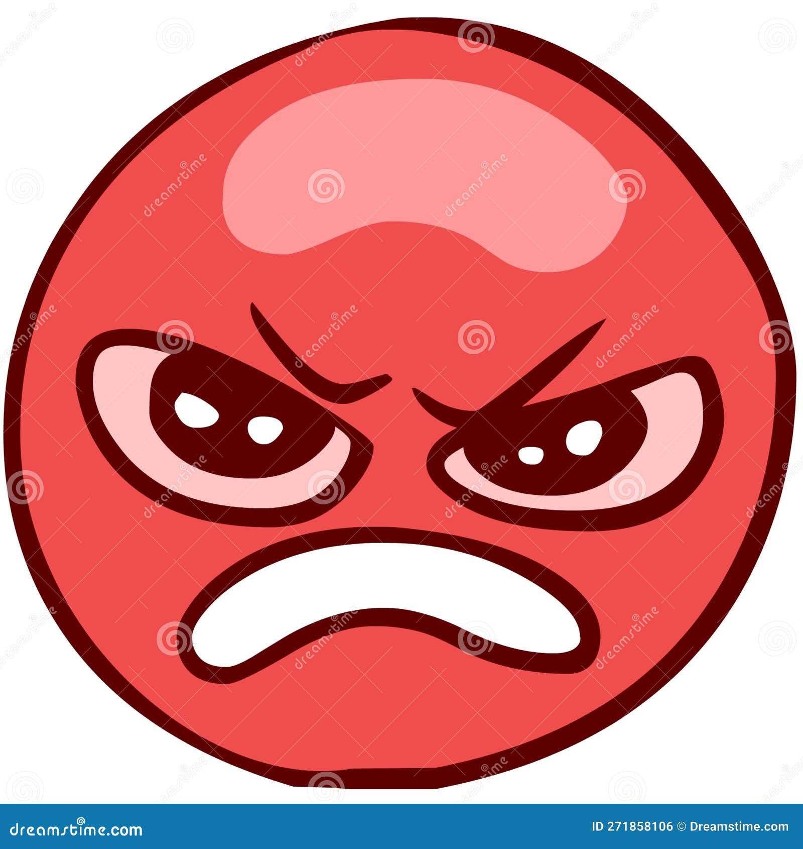 Angry emoji stock illustration. Illustration of circle - 271858106