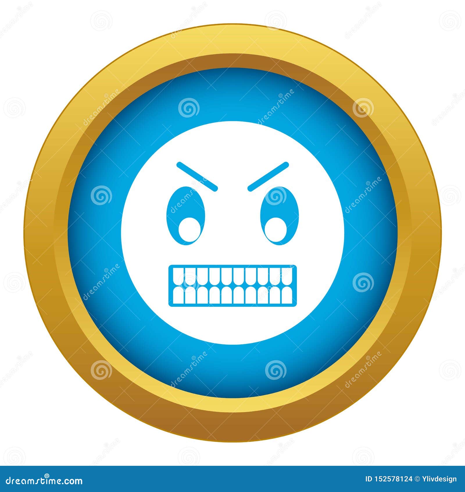 Angry Emoticon Blue Vector Isolated Stock Vector - Illustration of ball ...