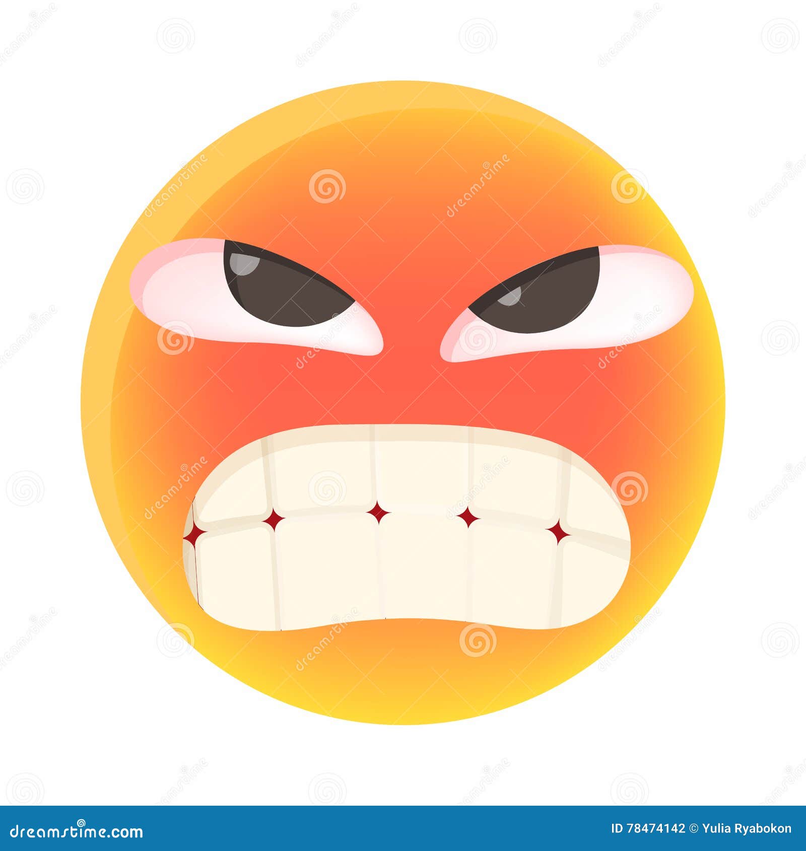 Angry Emoticon Icon, in Cartoon Style Stock Illustration - Illustration ...