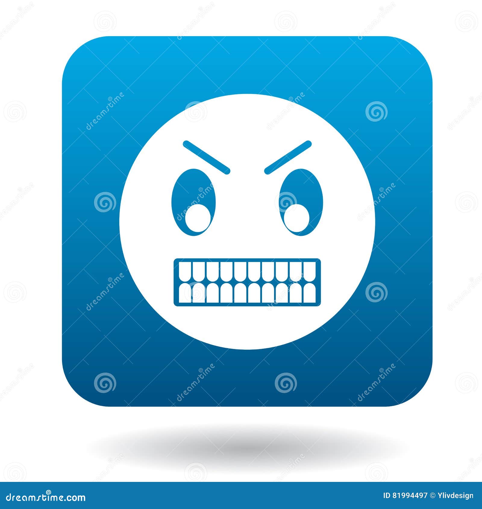 Angry Emoticon Icon, Simple Style Stock Vector - Illustration of eyes ...