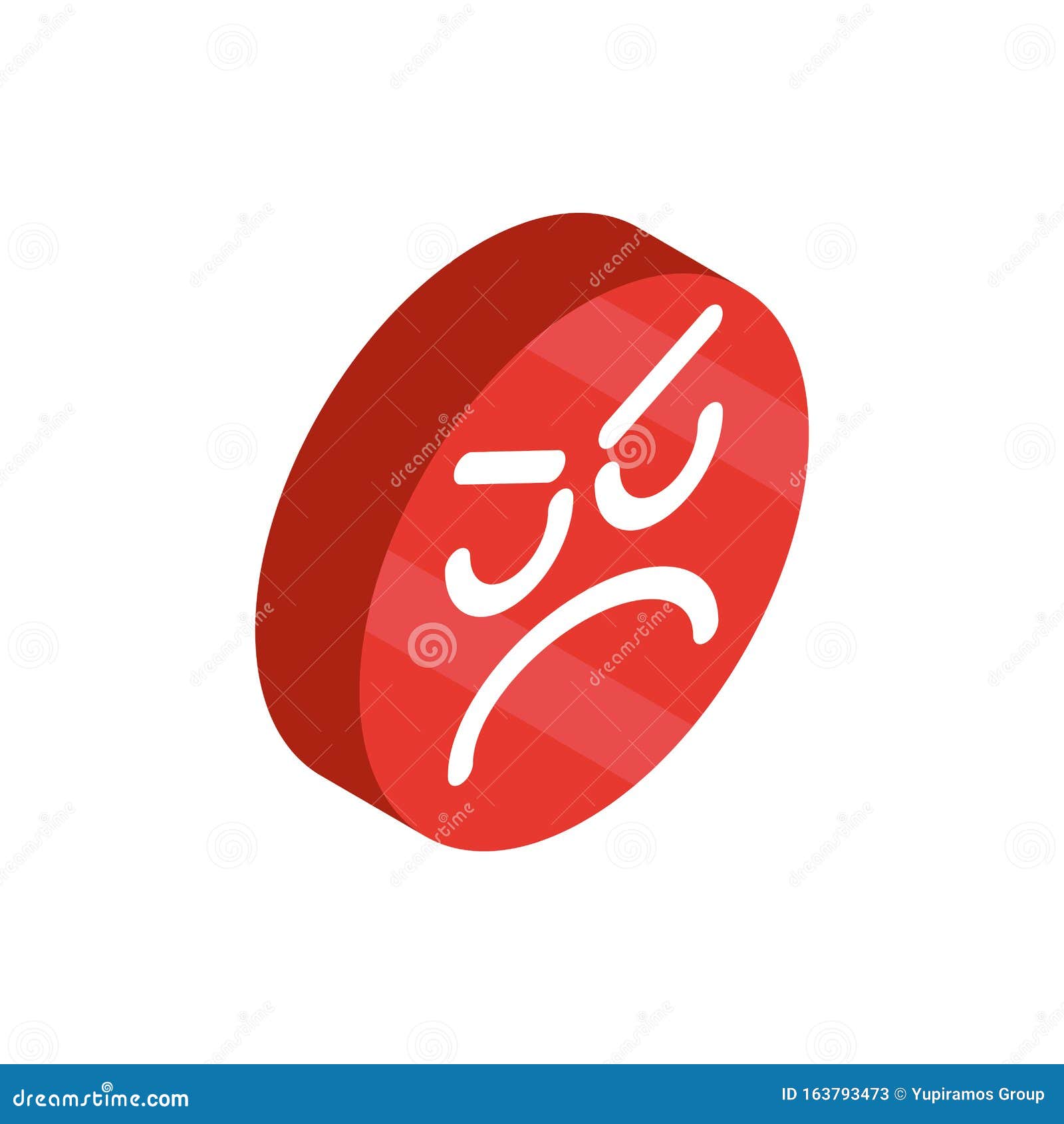 Angry Emoticon Social Media Isometric Icon Vector Illustratie ...