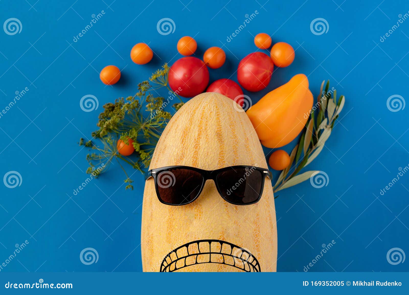 The Angry Emotion Feeling on the Face Made of Mix of Fruit Flat Lay ...